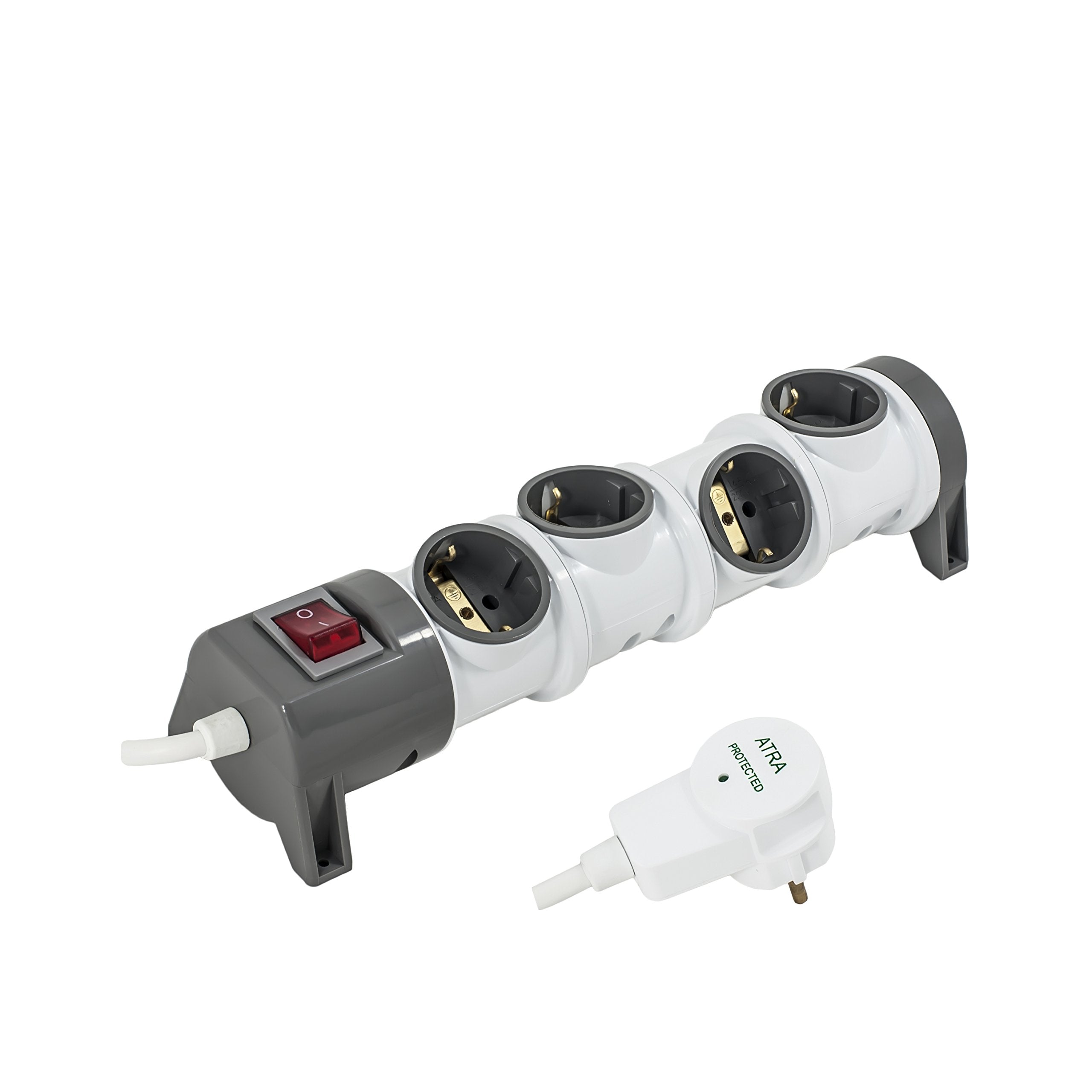Multistecker Schuko Steckdose Mehrfachstecker Verteiler 4 fach mit Ste